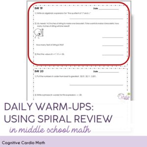 Using Spiral Math Daily Review in Middle School Math - Cognitive Cardio ...