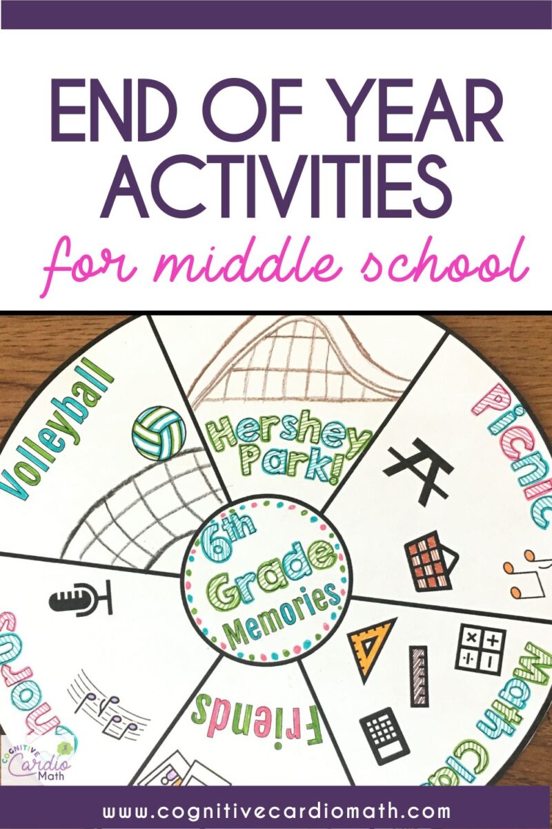End of the School Year Activities - Cognitive Cardio Math