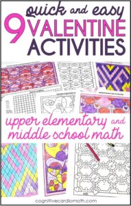Easy-Prep Valentine Math Activities for 5th-7th Grades