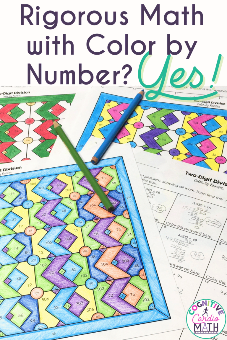 Rigorous Math With Color by Number Activities? Yes! - Cognitive Cardio Math