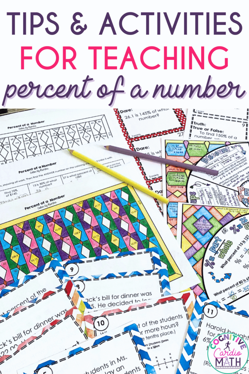 Tips and Activities for Teaching Percent of a Number - Cognitive Cardio ...