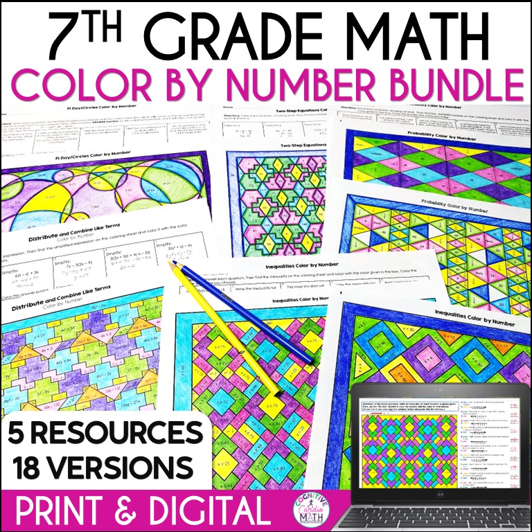 Thank You Color by Number - Cognitive Cardio Math
