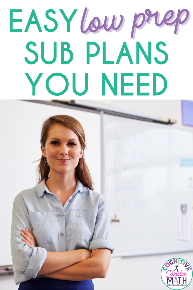 Easy Low Prep Sub Plans You Need - Cognitive Cardio Math